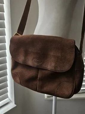 Longchamp | Bags | Longchamp Vintage Brown Leather Crossbody Bag Horse ...